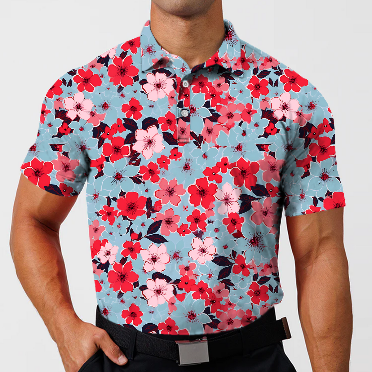 USA Floral Polo – Fore Aces