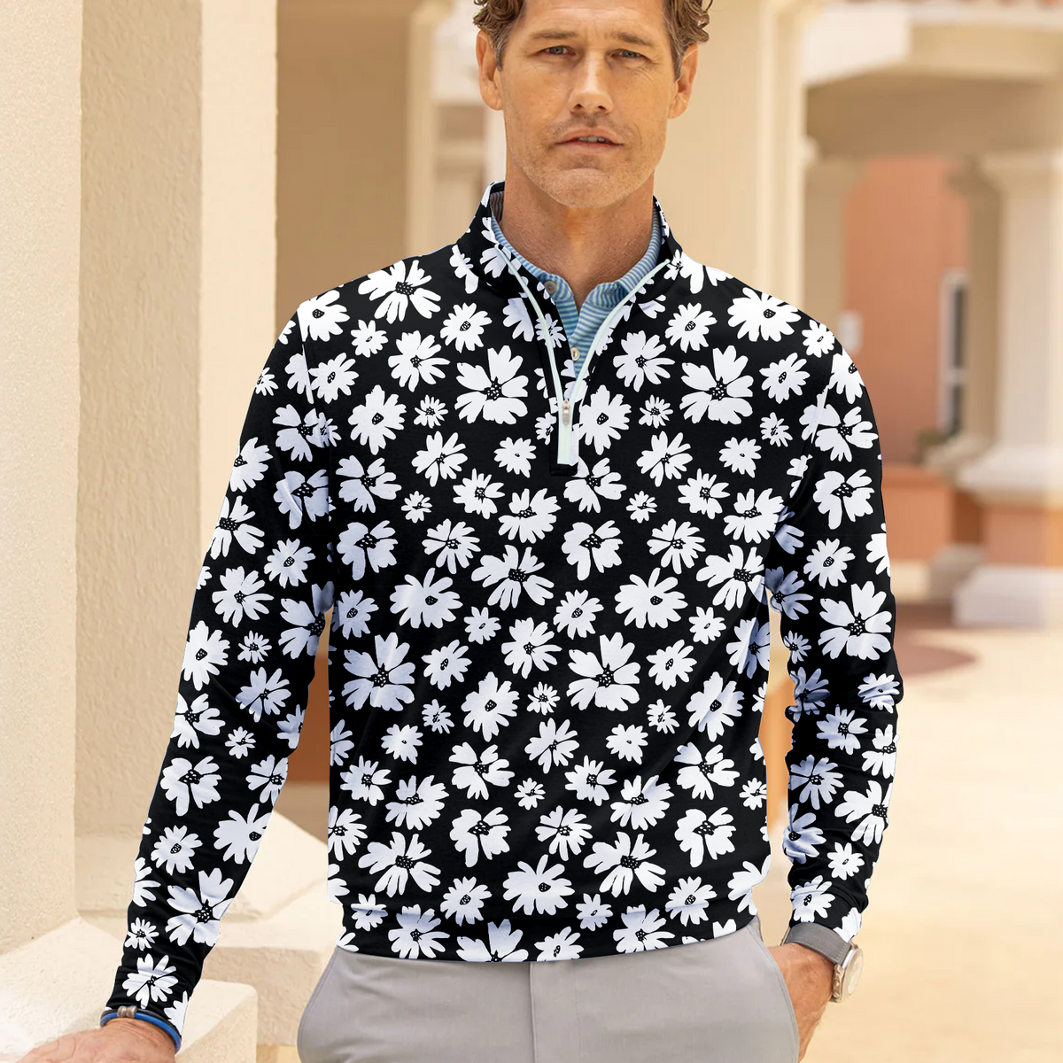 Zebra Daisy Quarter-Zip – Fore Aces